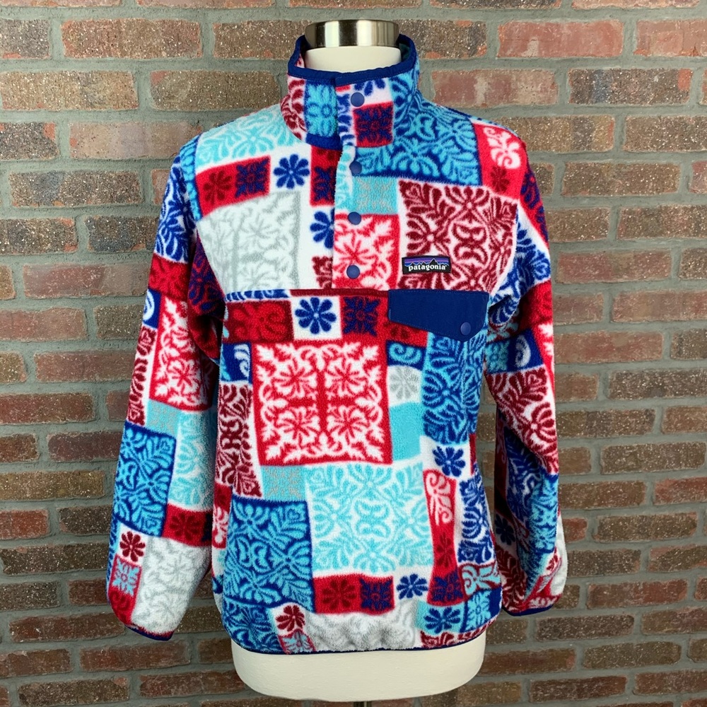 Patagonia Synchilla Floral Patchwork Pullover, S - Gem